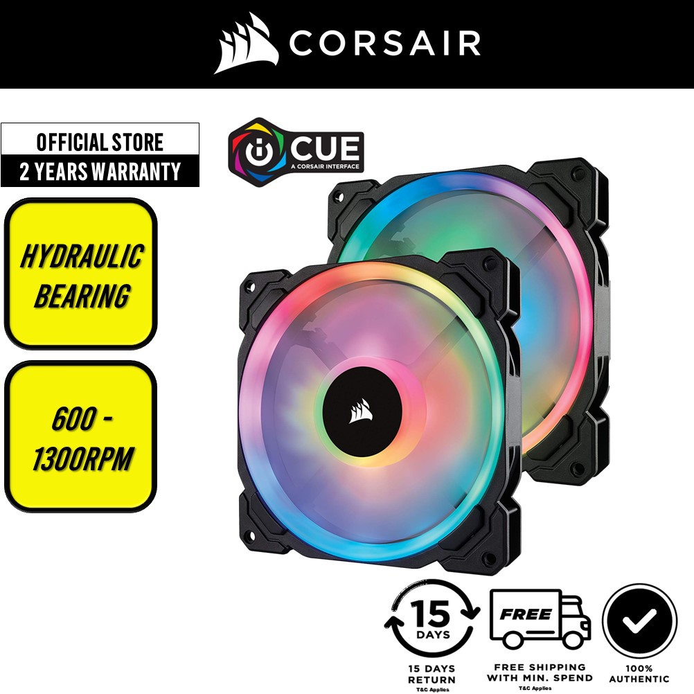 CORSAIR LL140 RGB Dual Light Loop RGB LED PWM Cooling Fan Black iCUE ...