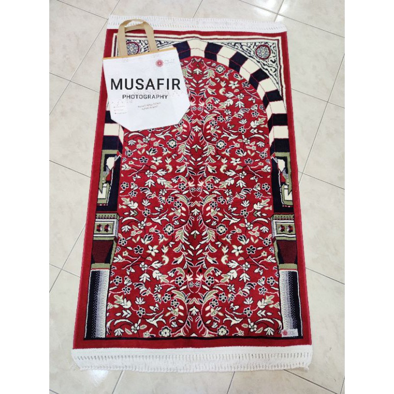 SEJADAH RAUDHAH RAUDAH RAWDAH (Merah) + PAPER BEG - Tebal 5mm (Original ...