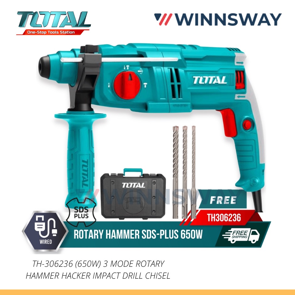TOTAL 3 MODE ROTARY HAMMER HACKER IMPACT DRILL CHISEL | Shopee Malaysia