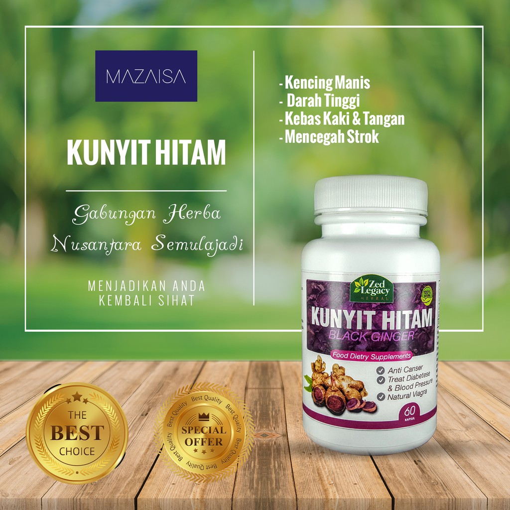 KAPSUL KUNYIT HITAM ASLI (60 KAPSUL HALAL) | Shopee Malaysia