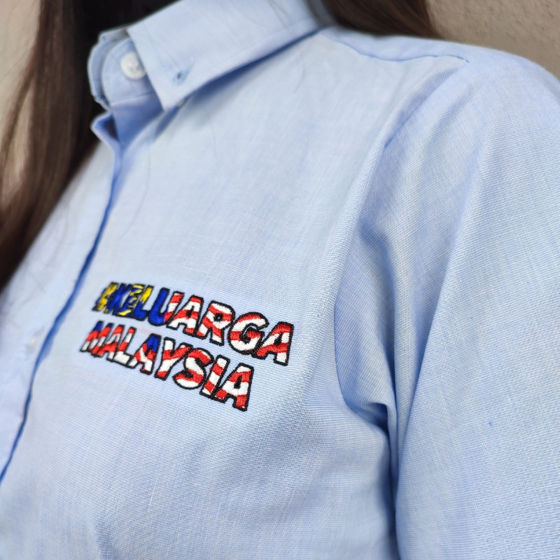 Baju Kemeja Sulam Logo Keluarga Malaysia Lelaki & Wanita | Shopee Malaysia