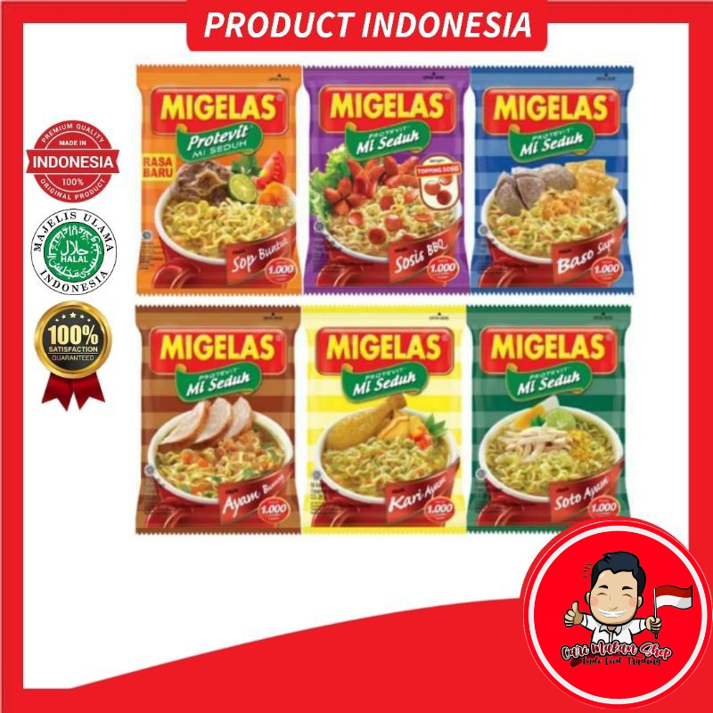 MIGELAS Mie Instan Mini 25g 1 Ayam Bawang/Baso Sapi/Soto Ayam/Sup ...