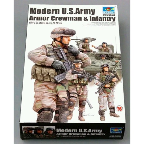 MODERN US ARMY armor crewman and infantry TRUMPETER 1/35 Tentera model ...