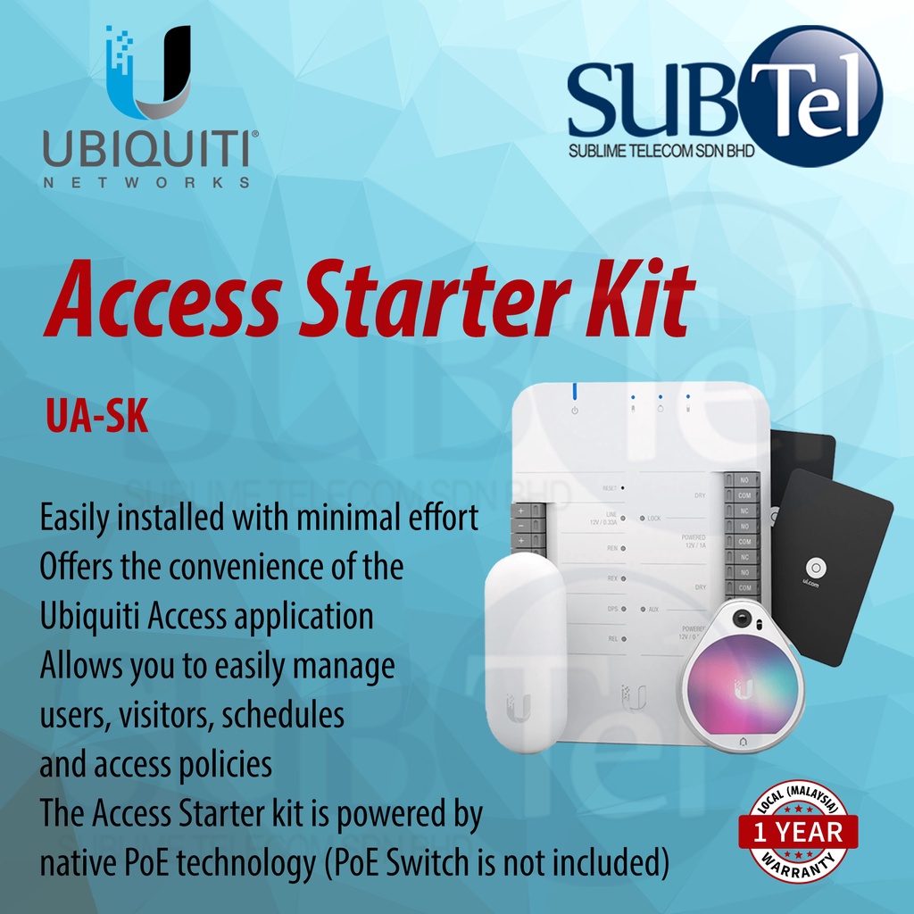 Ubiquiti Access Starter Kit UA-SK UA-Hub UA-Pro UA-Lite UA-Card Access ...