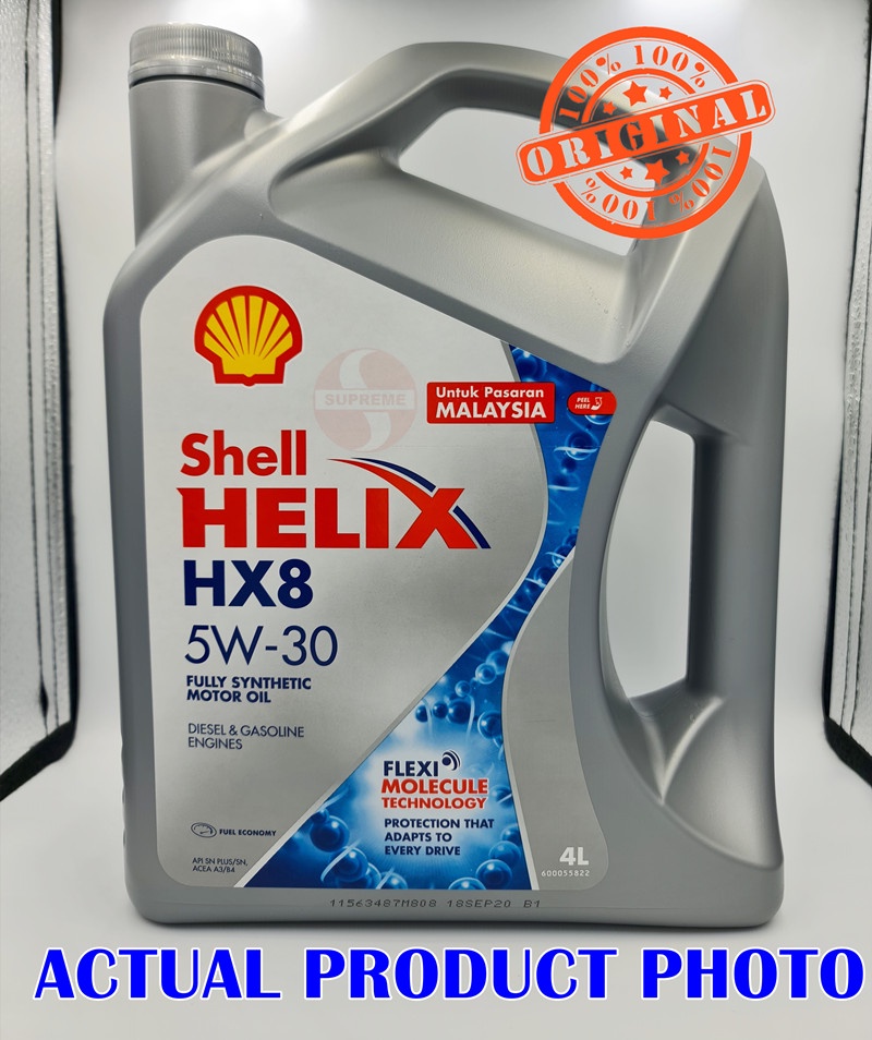 S2U Original Engine Oil Shell Helix HX8 5W30 SN PLUS Fully Synthetic ...