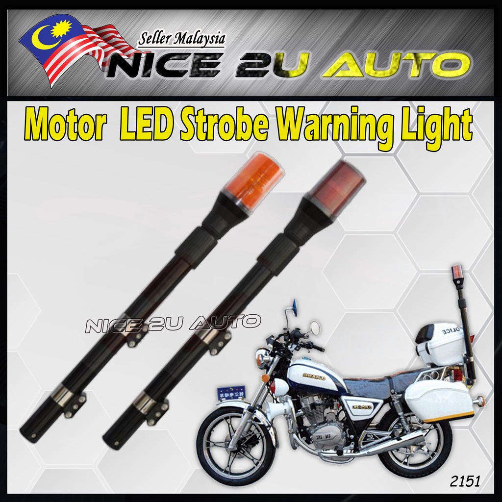 Motorcycle LED Strobe Warning Light Motorbike Signal Light Kelip ...