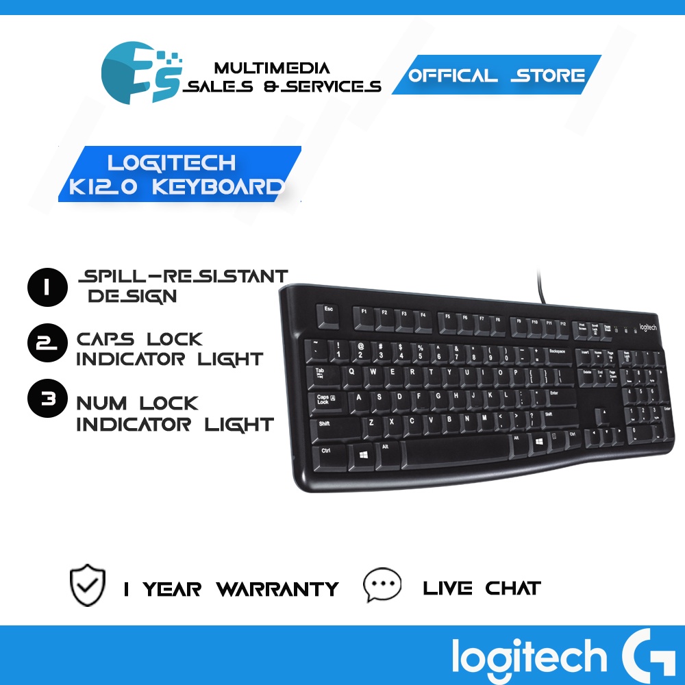 Logitech Wired Keyboard K120 | Shopee Malaysia