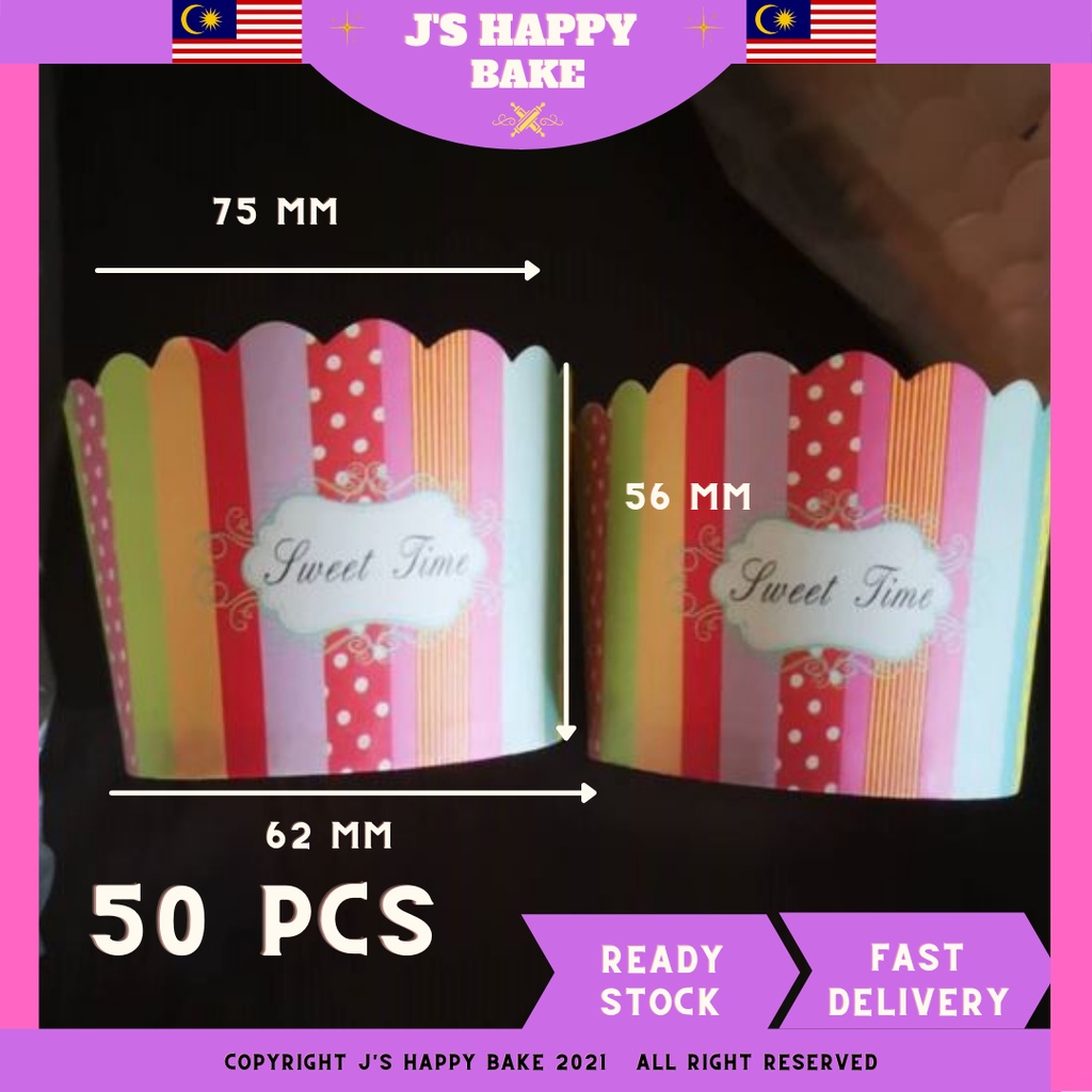 (Ready Stock) 50+- pcs/Roll 10 Design Large Paper Cup for Cup Cakes ...
