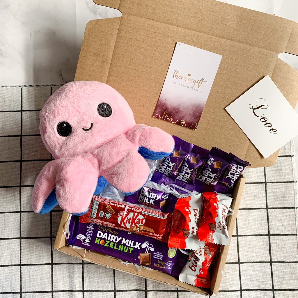 OCTOPUS + CHOCOLATE GIFT BOX / SURPRISE BOX / GIFT SET / KOTAK HADIAH ...