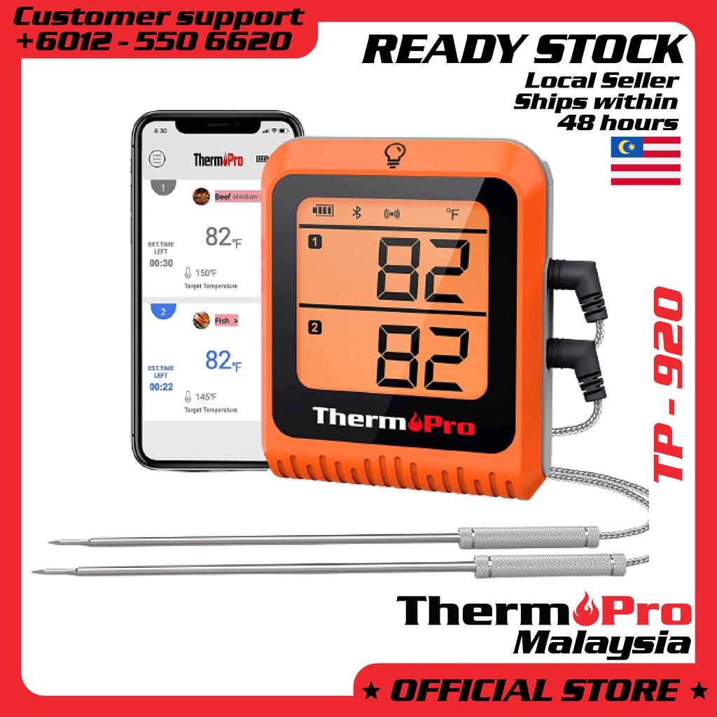 ThermoPro TP920 Smart Wireless DIgital Meat Thermometer with Dual Probes | Shopee Malaysia
