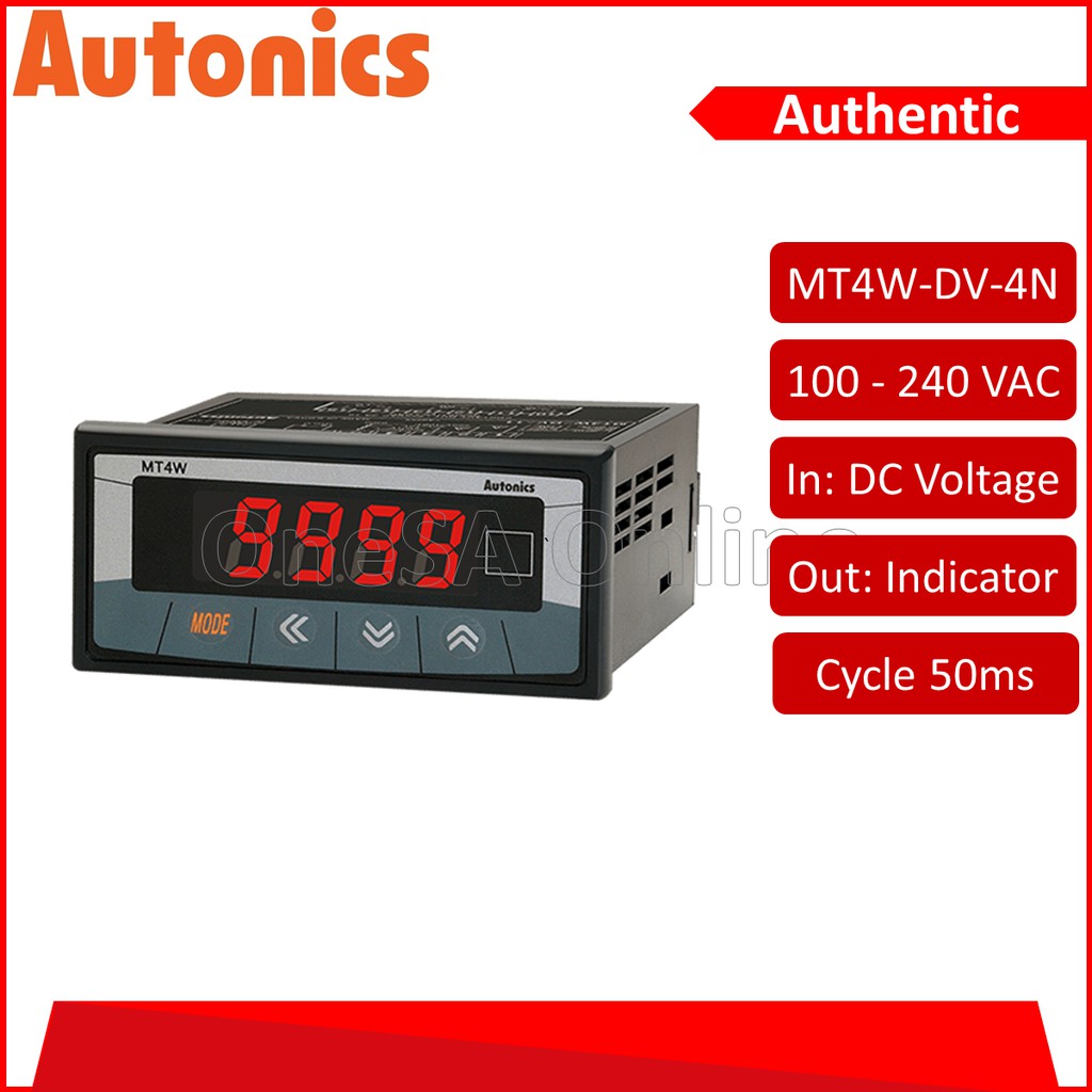 AUTONICS DIGITAL PANEL METER 4 DIGIT DC VOLT(MT4W-DV-4N-A100-240) | Shopee Malaysia