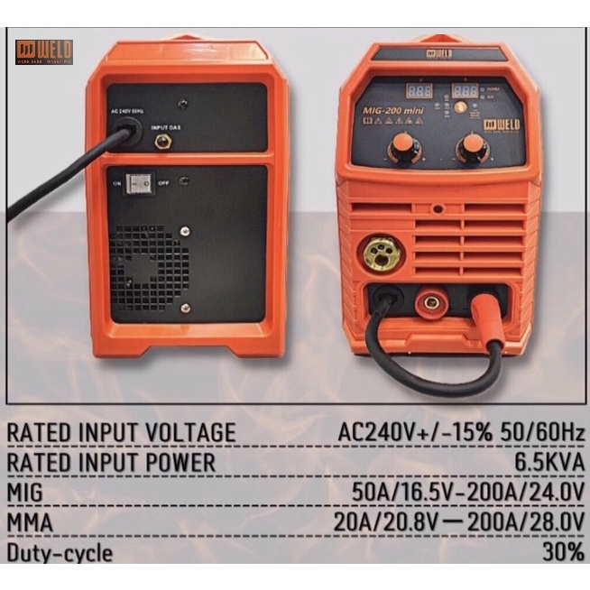 I-Weld Weld MIG200MINI 3in1 MIG Welding Machine (MIG/MAG/MMA(Scratch ...