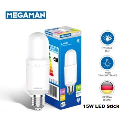 MEGAMAN 15W LED E27 Stick Bulb (3000K-Warmwhite/4000K-Coolwhite/6500K ...