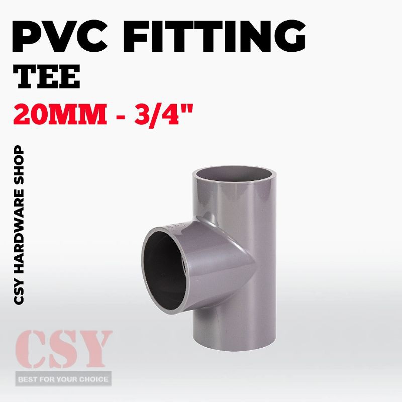 PVC Fitting Tee 20mm (3/4'') / Penyambung Paip PVC Tee | Shopee Malaysia