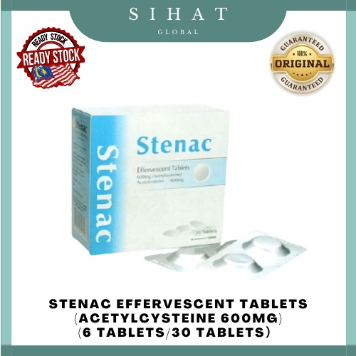 STENAC EFFERVESCENT 600MG (6tablets/30tablets) EXP4/23 | Shopee Malaysia