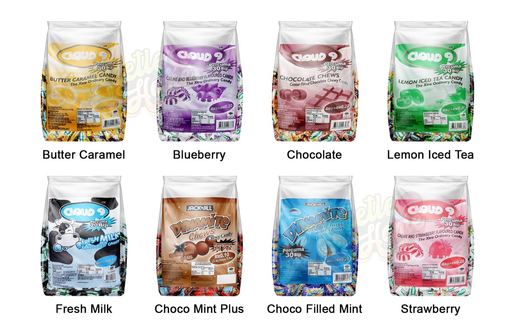【Borong】Cloud 9 Candy Dynamite Choco Mint Plus 320pcs / 150pcs Lemon ...