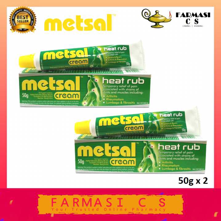Metsal Cream Heat Rub 50g x 2 (TWIN) EXP:03/2026 [ FARMASI CS ...
