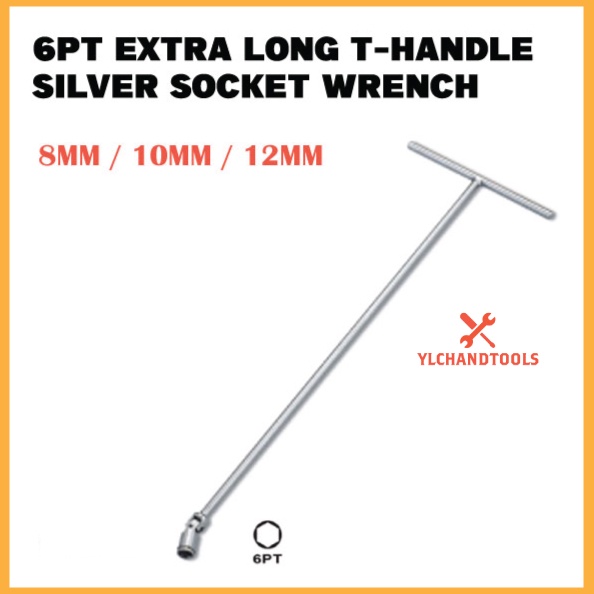 [READY STOCK] T-Handle 6 Point Extra LongSilver Socket Wrench Spark ...