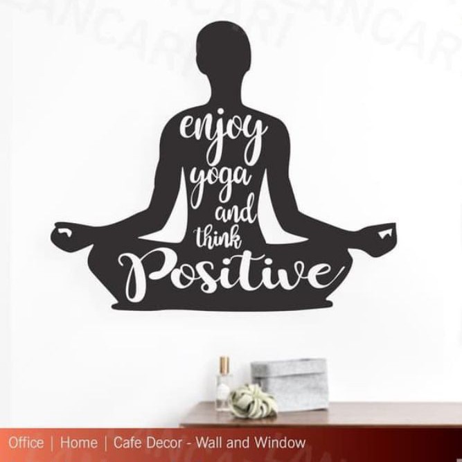 Sticker Cutting Yoga meditation quotes Wall Stickers Glass Window Wall ...