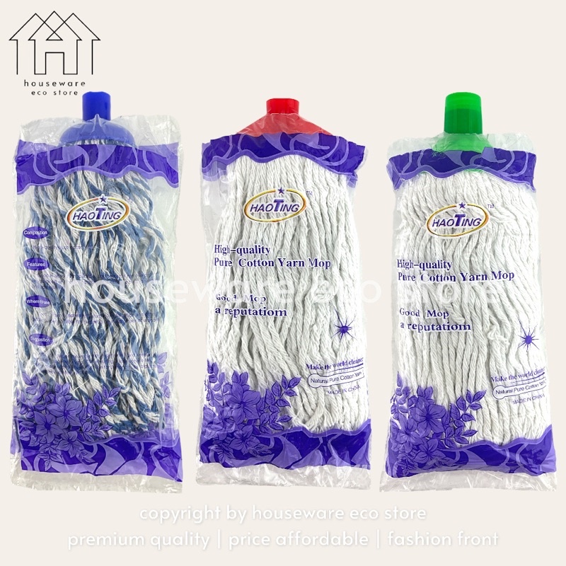 Quality Cotton Mop Round Mop Head | Mop Lantai Putih Mop kepala M200 ...