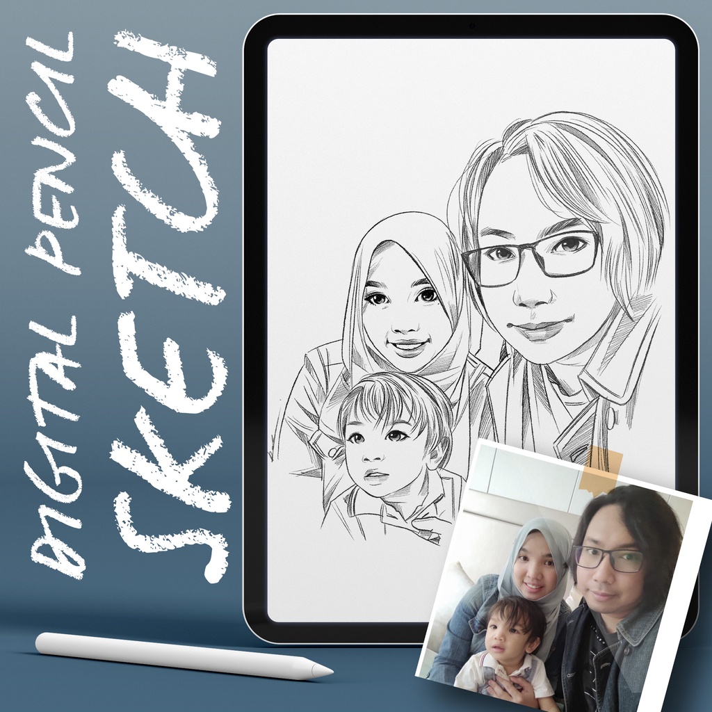 Stylish Digital Portrait Illustration / Illustrasi Potret Digital ...