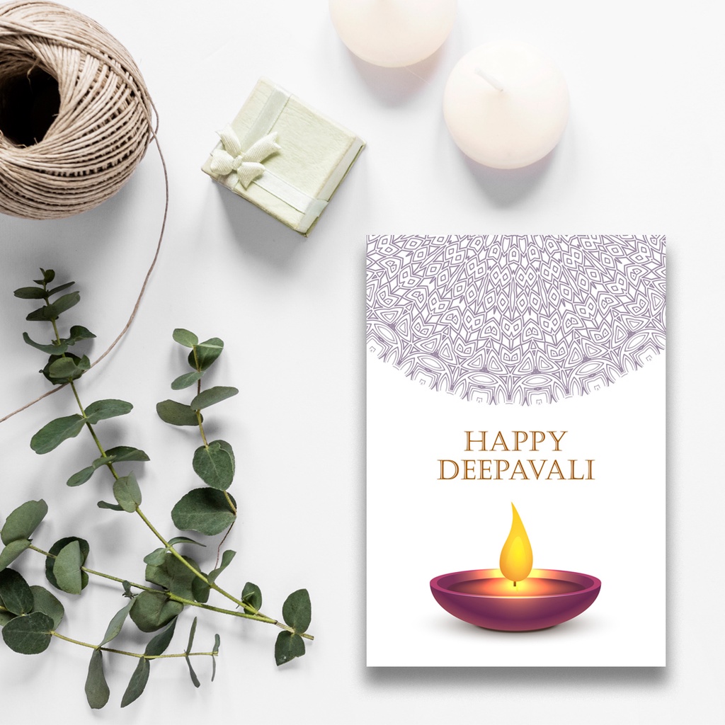 Deepavali Diwali Greeting Card Happy Diwali Card Holiday Card Festival ...