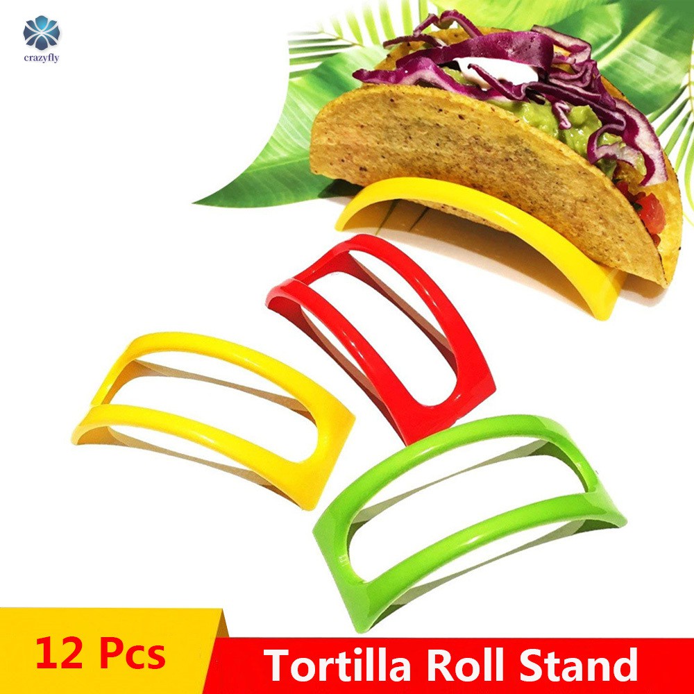 12Pcs Tortilla Roll Stand Colorful Taco Shell Plastic Holder Sandwich ...