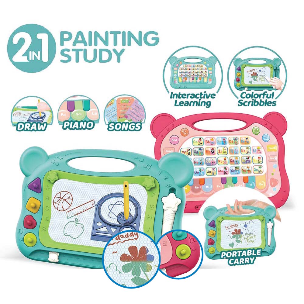 2 IN 1 Interactive Musical Sound Piano Educational Learning Children ...