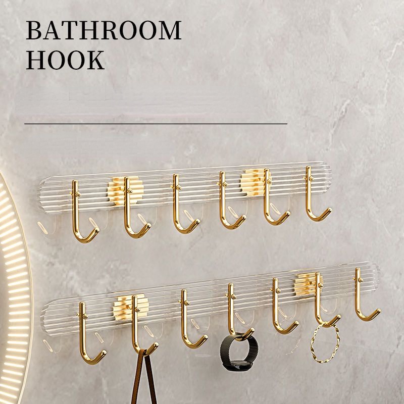 Luxury Acrylic Wall Hook Strong Self Adhesive Sticky Row Hook Bathroom ...