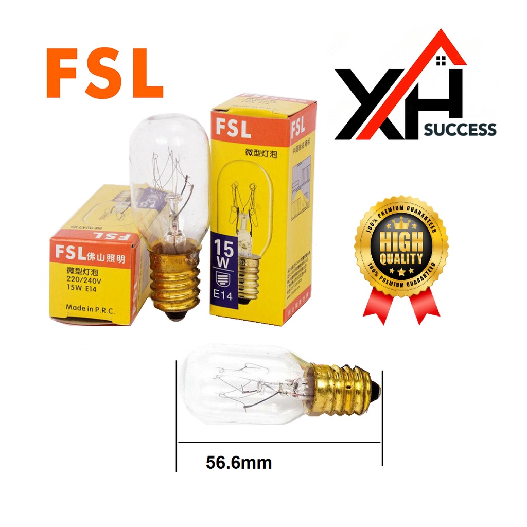 FSL Fridge Bulb 15W E14 Tubular Lamp - [SALT E14] Freezer Refridge ...