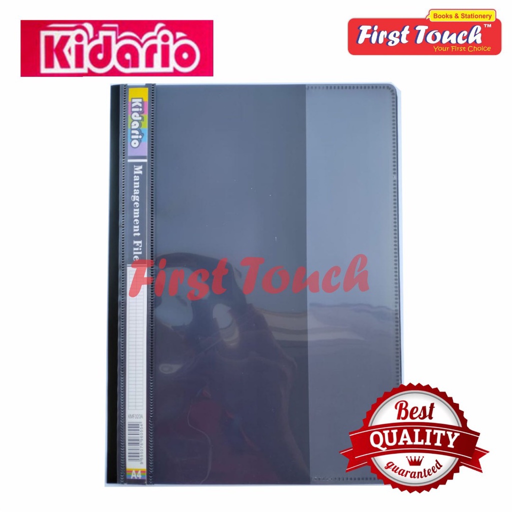 Kidario A4 Size KMF-320A PVC Management File Transparent Cover Fastener ...