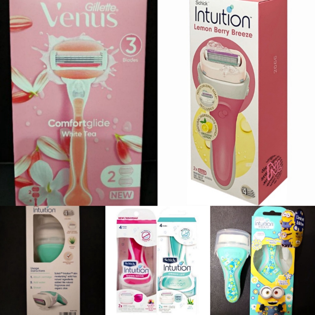 5 Types: Schick Intuition Gillette Venus White tea Sensitive Care Aloe ...