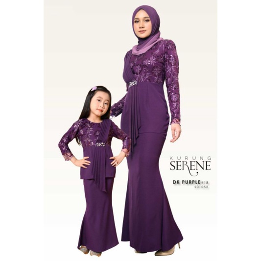BAJU KURUNG MODEN LACE KURUNG DARK PURPLE BAJU MELAYU SLIM FIT SET ...