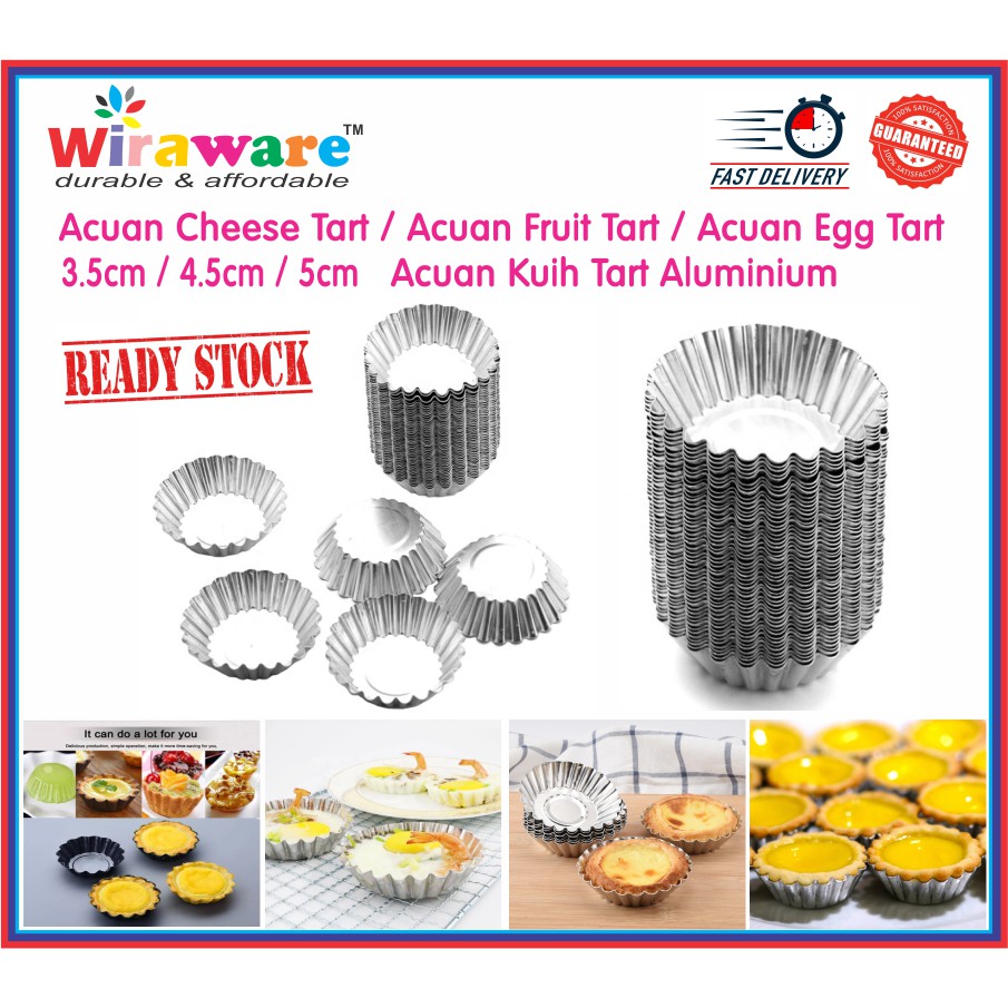 3.5cm/4.5cm/5cm Acuan Aluminium Kuih Tart / Cheese Tart / Fruit Tart ...