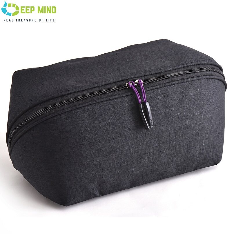 DM Zipper Man Women Makeup bag Bamboo Fiber Polyester Cosmetic bag ...