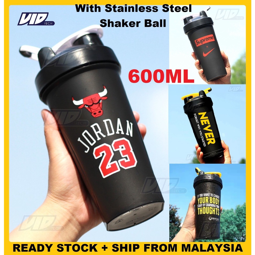 ☄️ VIDTECH Protein Shaker 600ml Bottle with Stainless Steel Ball Quotes ...