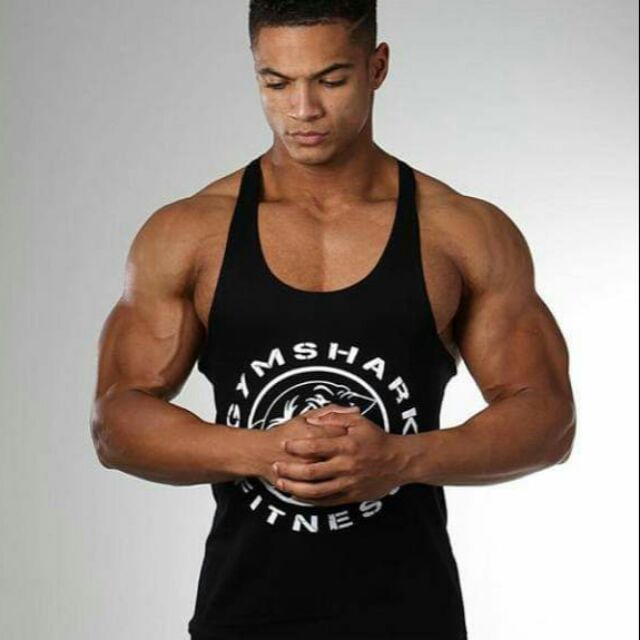 Singlet GYMSHARK Fitness Tank Bodybuilding 100cotton | Shopee Malaysia