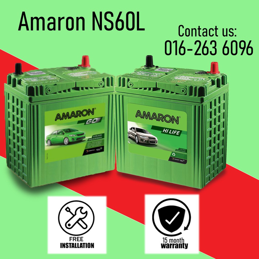 Amaron Hi-life Car Battery NS60L (55B24L) | Shopee Malaysia