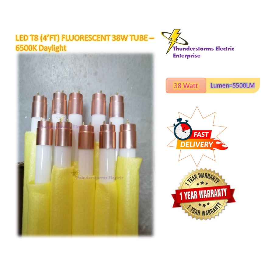 LED T8 Fluorescent Tube Extra Bright 4 Feet 45W/50W/58W Lampu ...