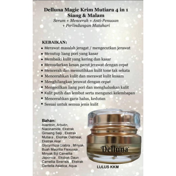 DELLUNA MAGIC PEARL CREAM 15G | Shopee Malaysia
