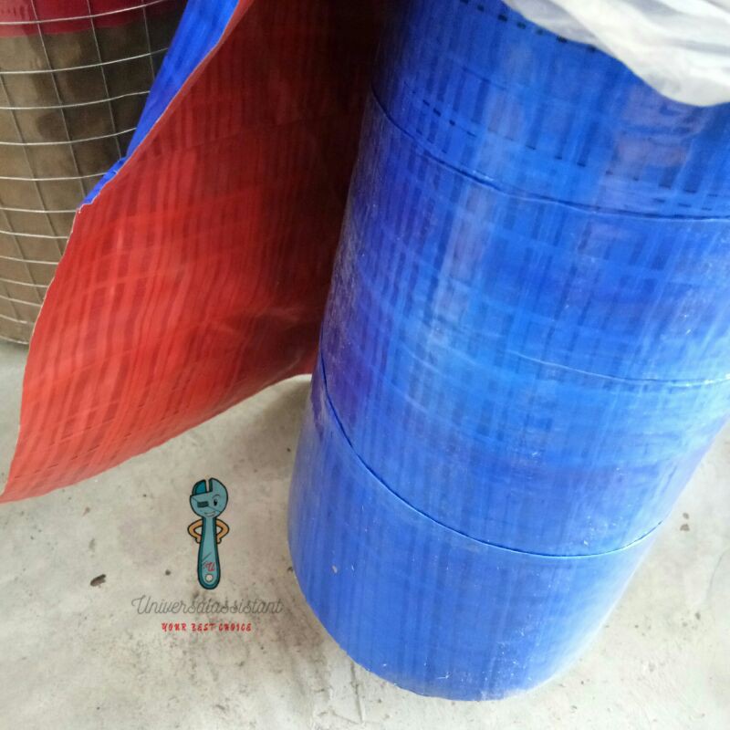 Plastic Canvas for Painting | Blue x Orange | Waterproof Canvas Tebal ...