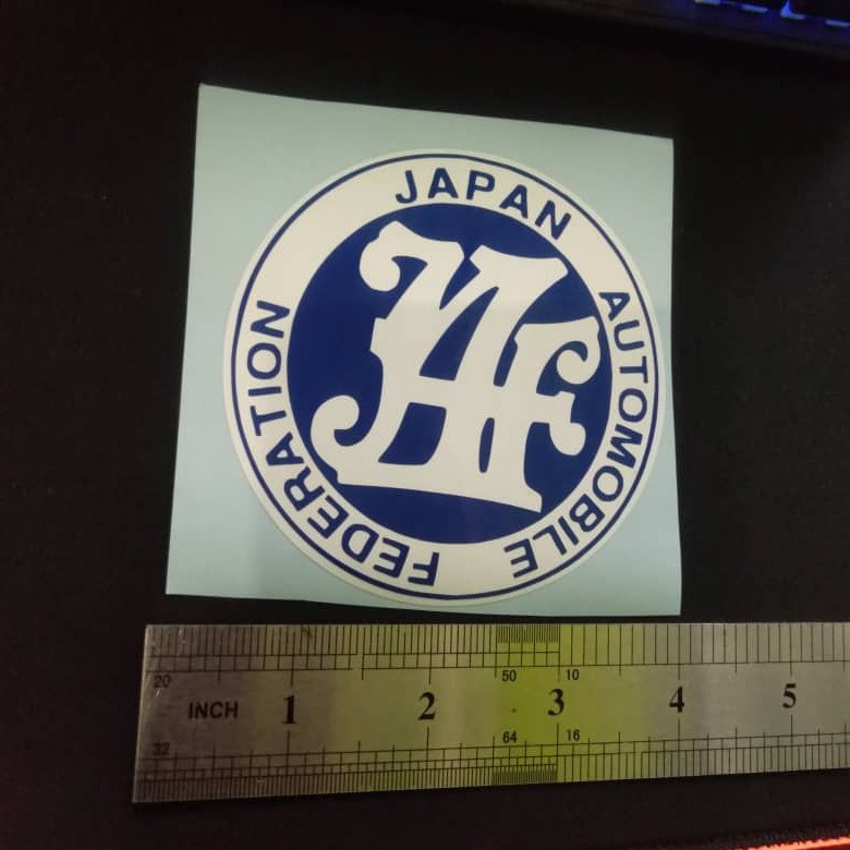 🔥 Sticker JAF 🔥 JAPAN AUTOMOBILE FEDERATION Sticker. Saiz : 3.5 inci ...