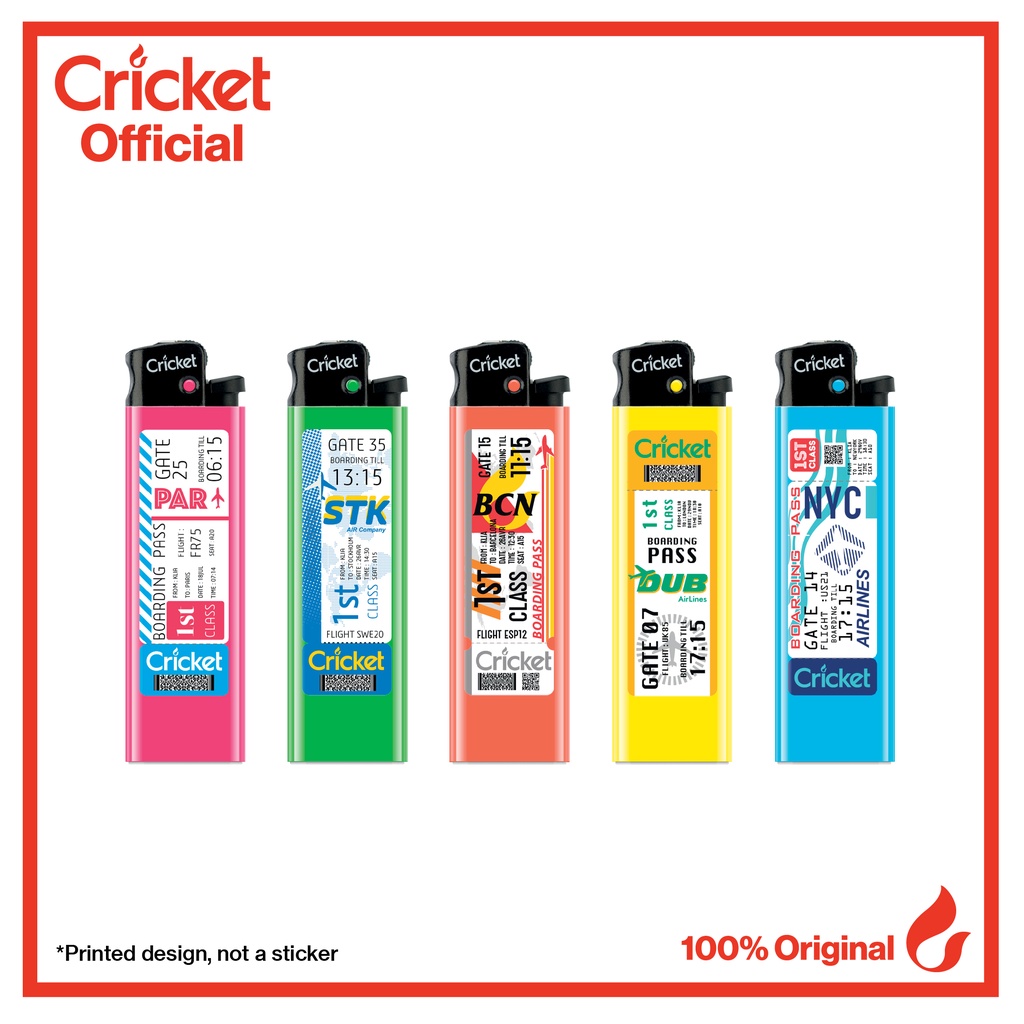Cricket Lighters Limited Edition Airway Ticket Series (5 Pcs) | Shopee ...
