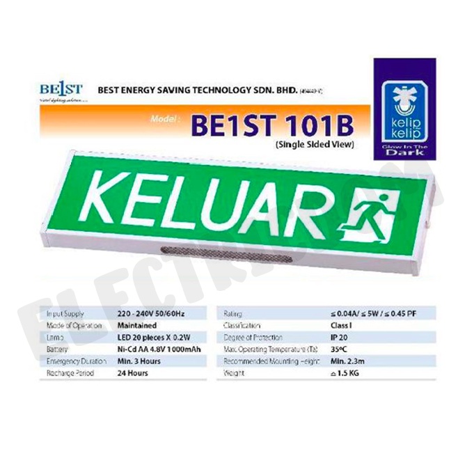 KELIP KELIP 101B LED Flashing Out Keluar Sign BE1ST 101B & KS88P (Sirim ...