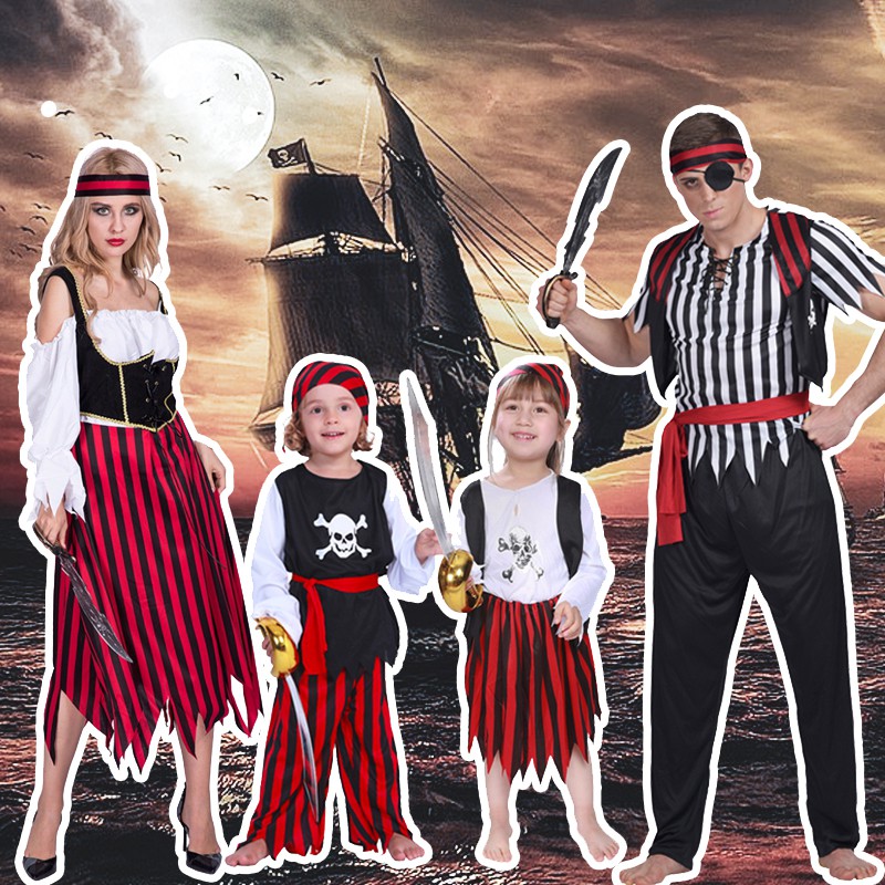 Ready Stock Adult And Kid Halloween Costume Disney Pirates Cosplay ...