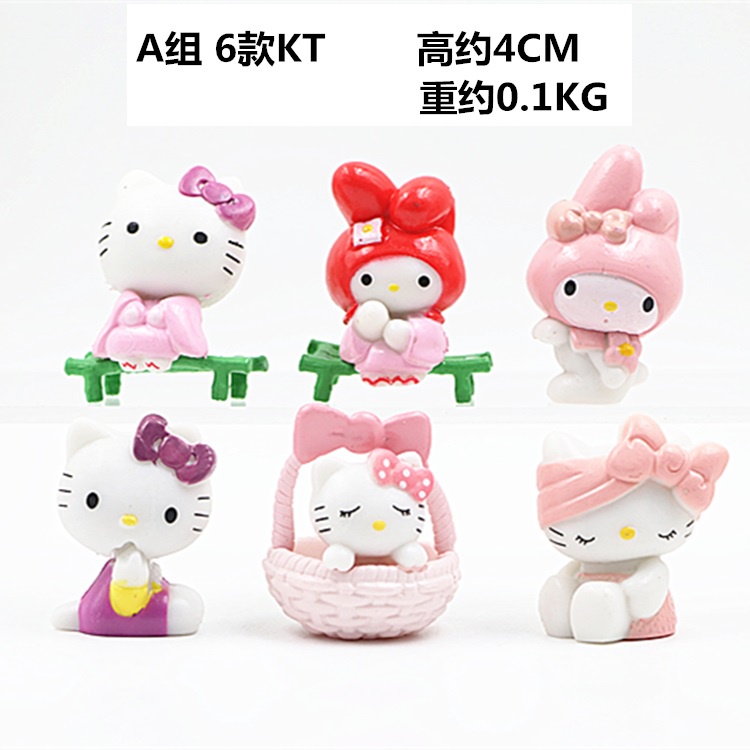 6pcs Hello Kitty Solid Figure Set Toy Collection Deco Suitable For ...