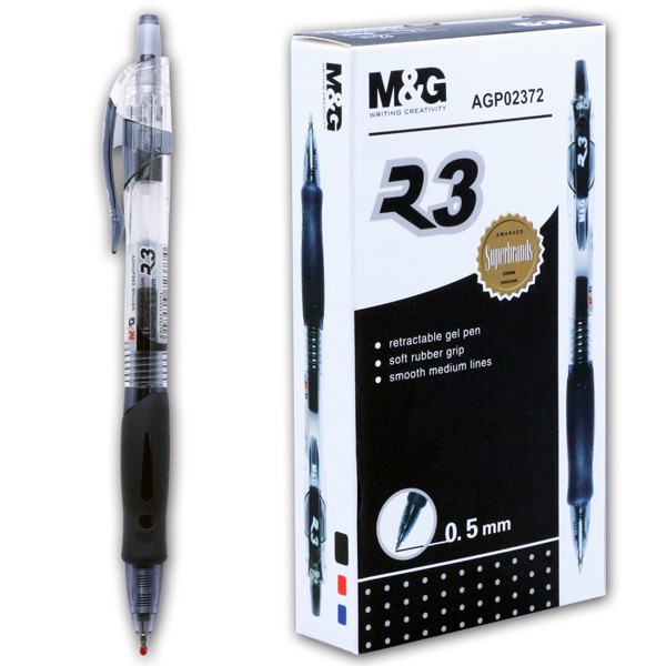 M&G Retractable Gel Ink Ballpoint Pens R3-0.5mm 12 Pcs-Pack | Shopee ...