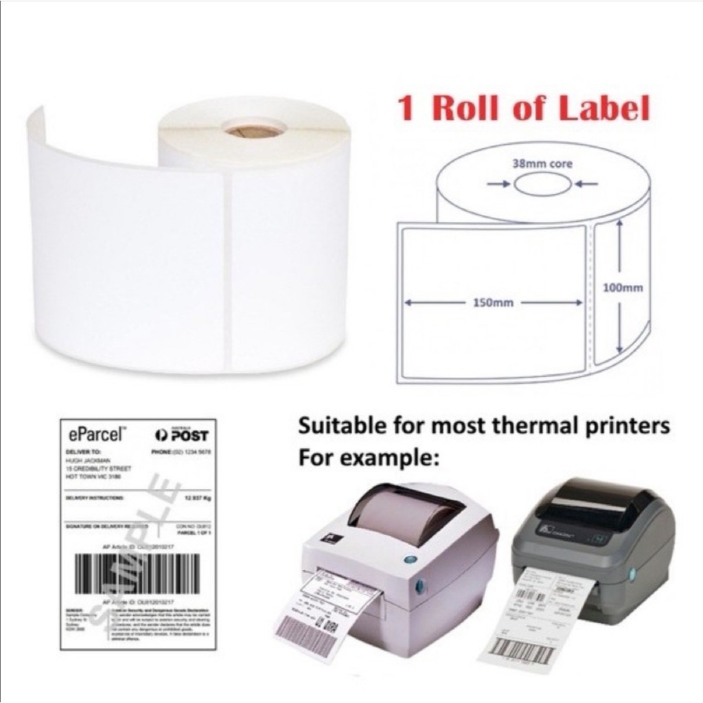 500 Pcs Consignment A6 Sticker Thermal Label Roll / Airway Bill ...