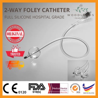 100% ALL SILICONE 2 WAY FOLEY BALLOON CATHETER SIZE: 14/16/18FR ...