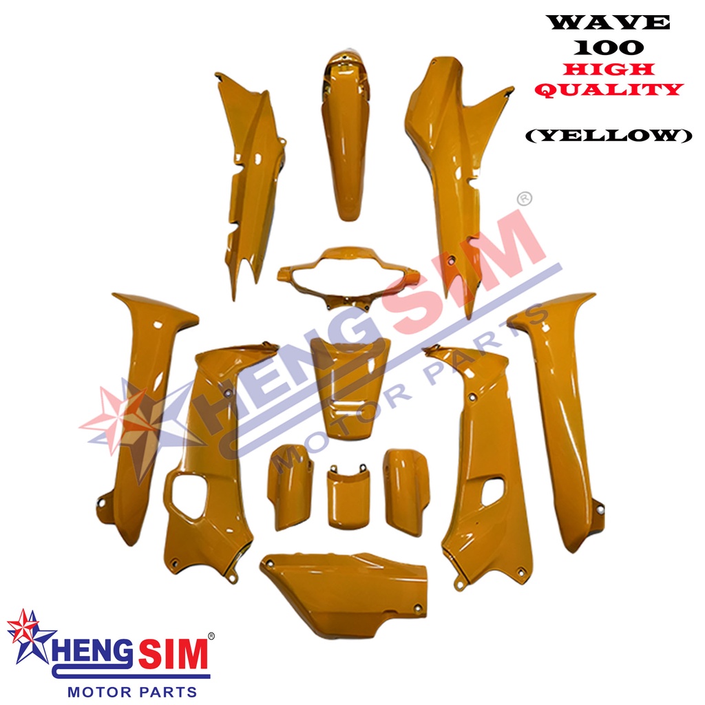 WAVE 100 COVER SET FULL SET (YELLOW, MAROON, GREEN, BLUE, GREY, SILVER ...